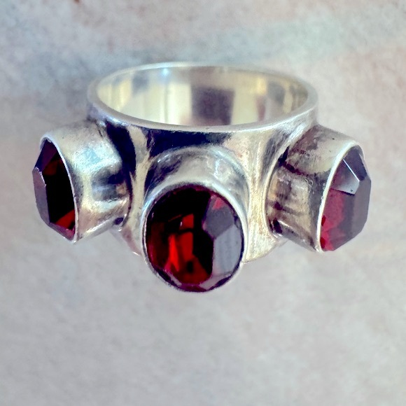 Versani | Jewelry | Vintage Versani Sterling Chunky Ring With Set Cut ...